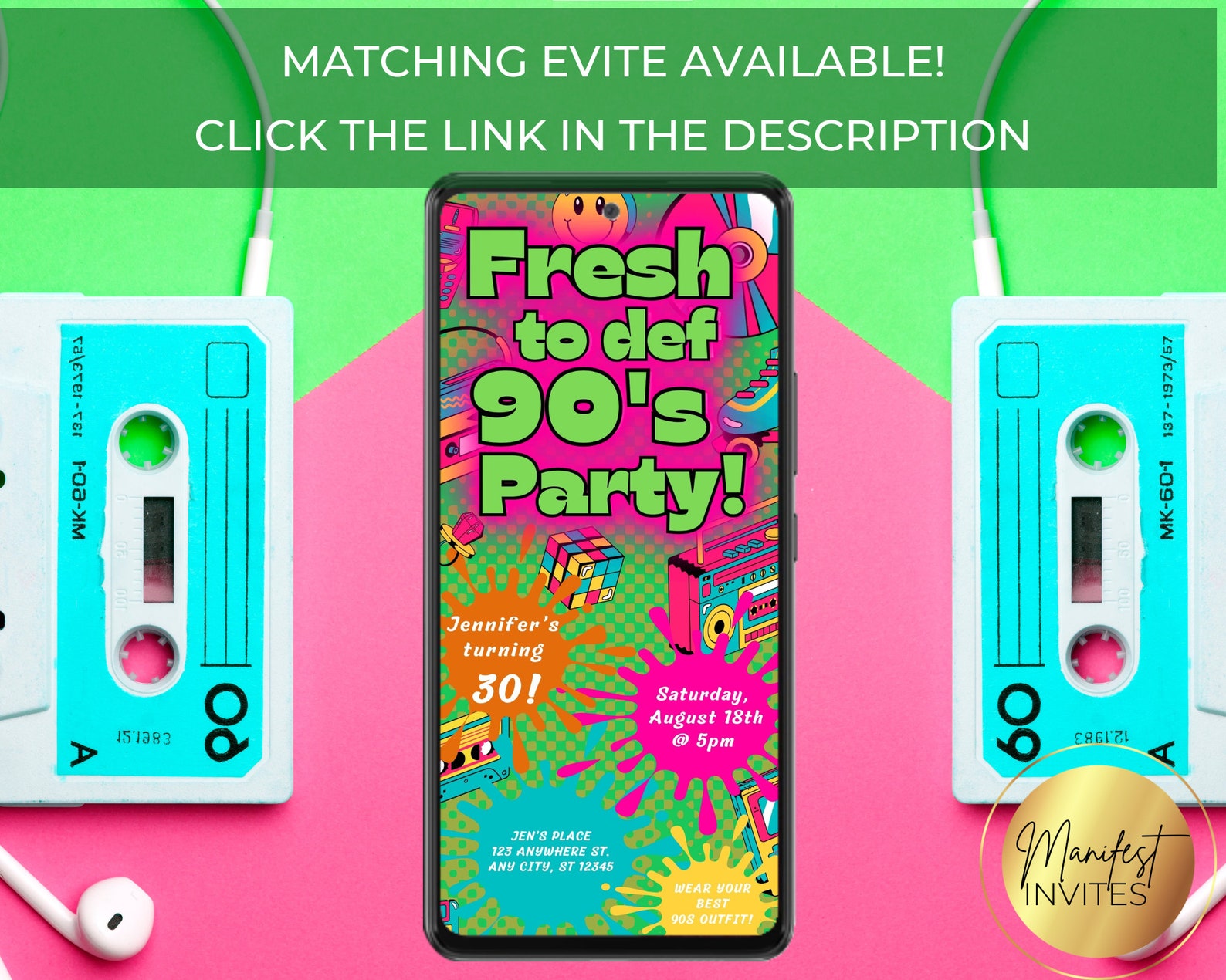 Editable Fresh to Def 90's Party Welcome Sign, Printable Entrance ...