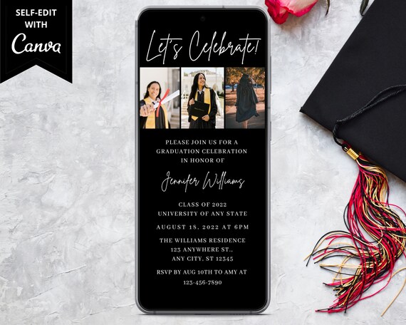 Digital Graduation Party Invitation Electronic Grad Party - Etsy