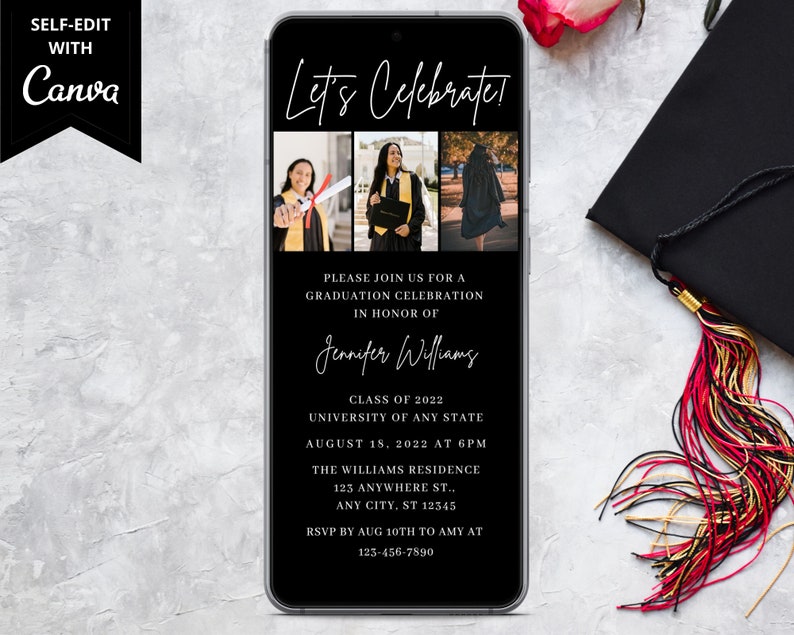 Digital Graduation Party Invitation Electronic Grad Party - Etsy