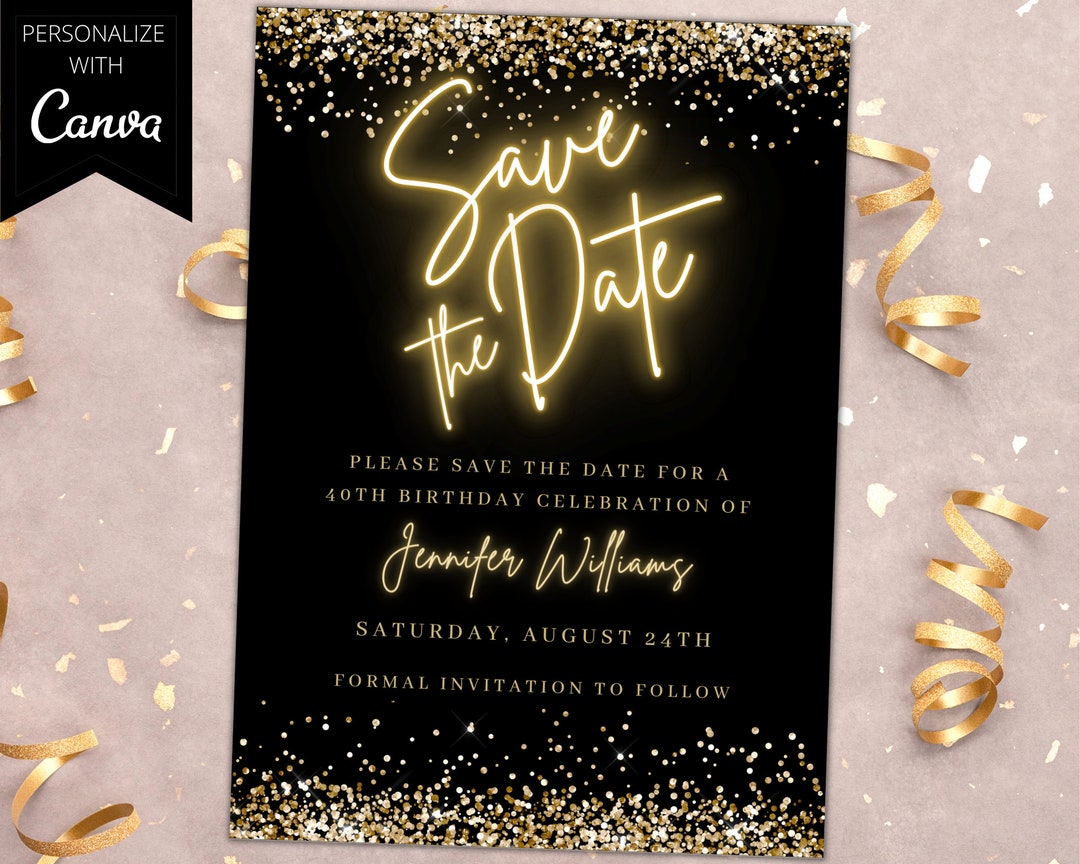 Editable Save the Date Invitation, Birthday Save the Date Invite ...