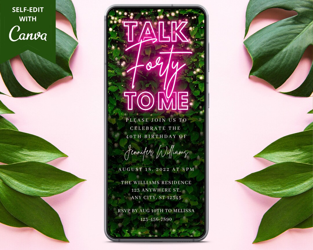 Digital Talk Forty to Me 40th Birthday Invitation, Electronic Birthday ...