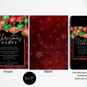 Editable Christmas Party Invitation, Printable Christmas Holiday Party ...