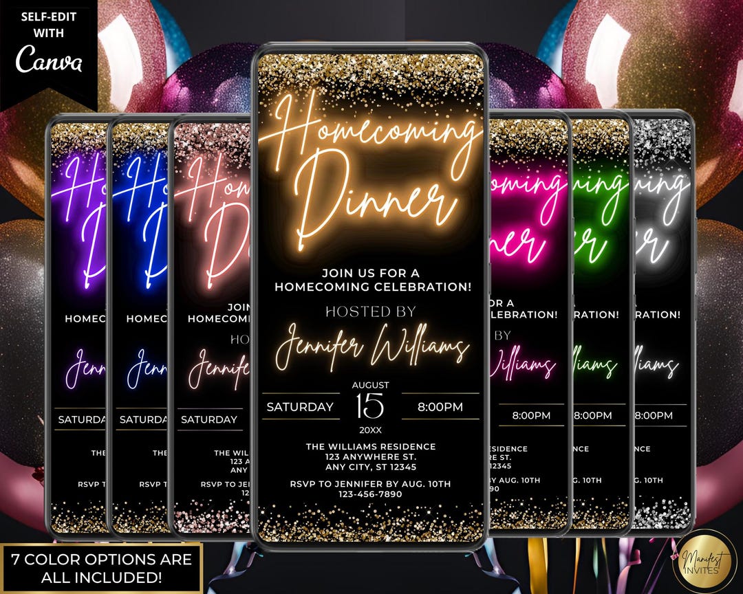 Digital Homecoming Dinner Party Invitation, Back to School, HOCO Party ...