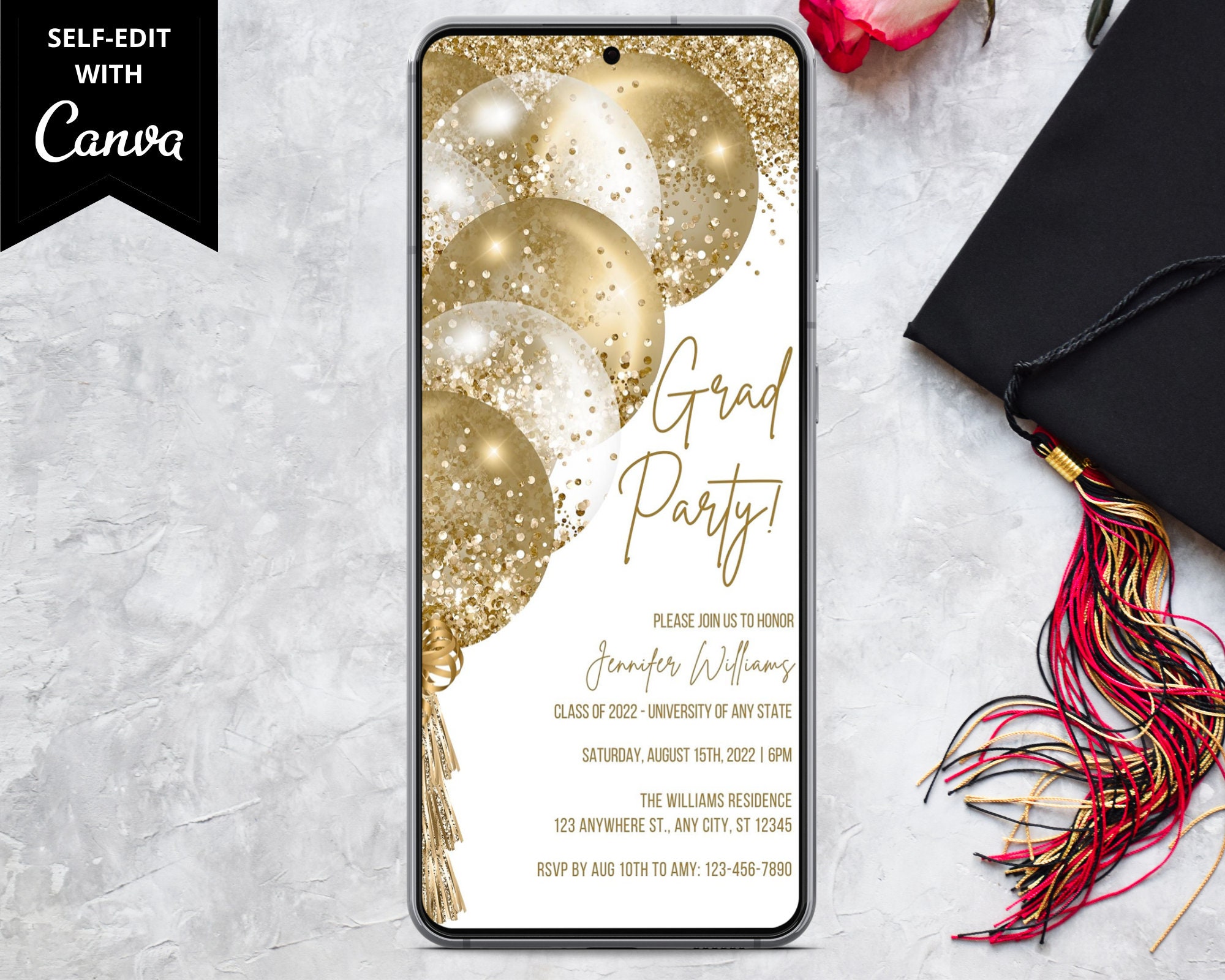 Digital Graduation Party Invitation Electronic Grad Party - Etsy