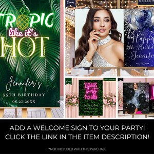 Digital Caribbean Tropical Birthday Party Invitation, Electronic Phone ...