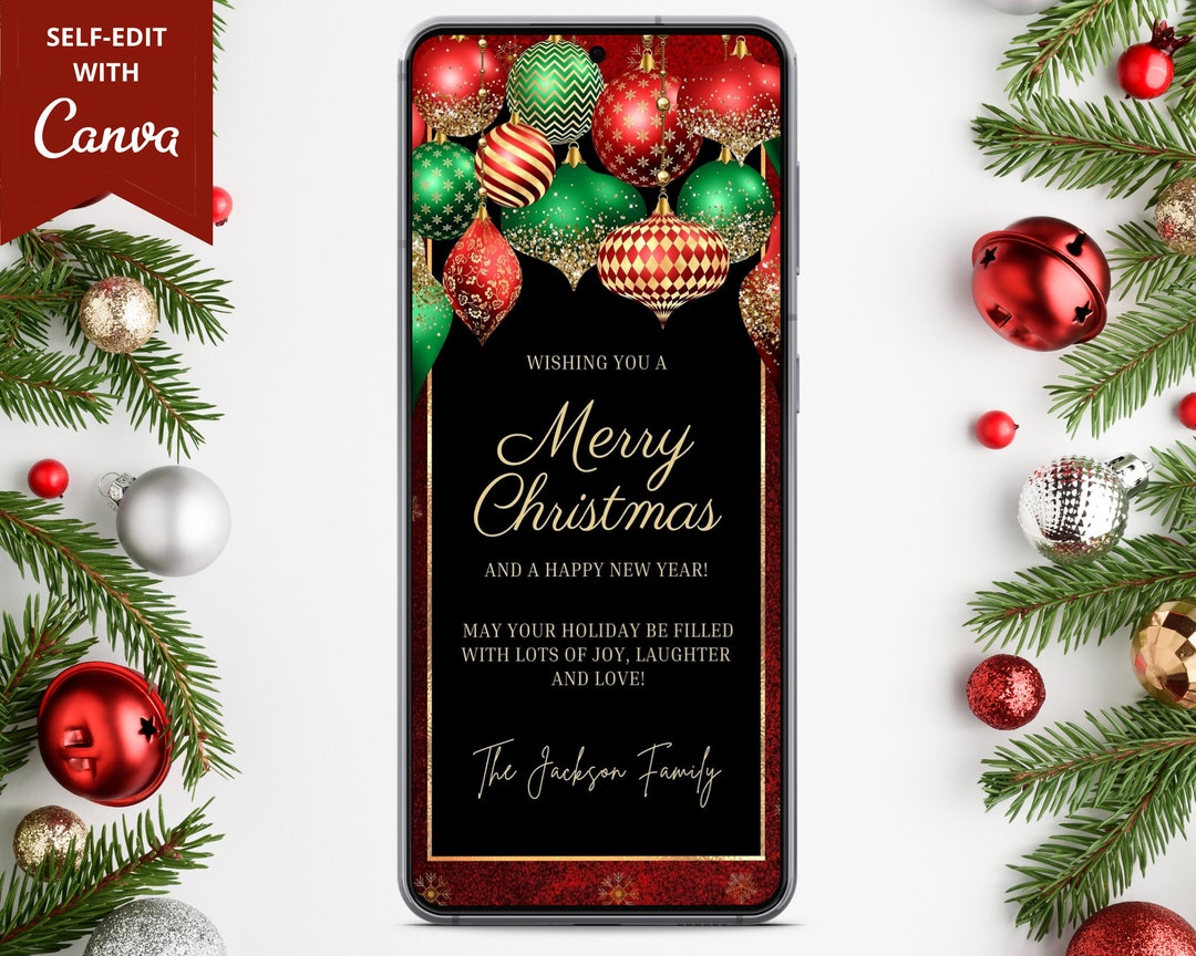 Tarjeta electrónica de Feliz Navidad, Tarjeta de felicitación de Navidad digital, Tarjeta ...