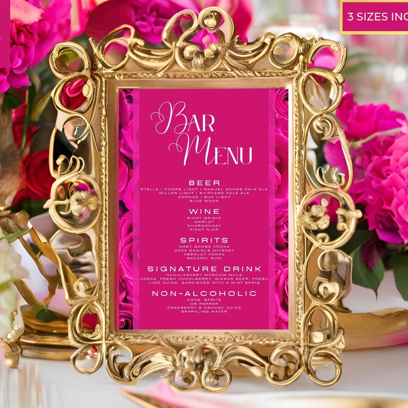 Acrylic Menu Cards Floral - Etsy