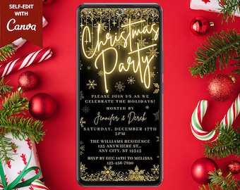 Editable Christmas Holiday Party Invitation Printable - Etsy