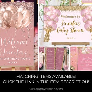 Editable Pink Gold Glitter Menu Program and Thank You Card, Glam ...