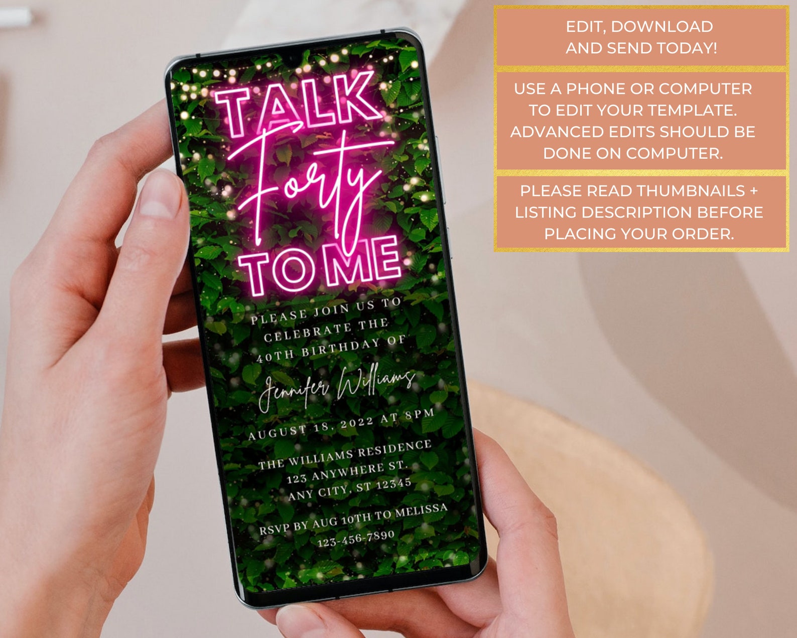Digital Talk Forty to Me 40th Birthday Invitation Electronic - Etsy