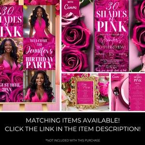 Editable Any Age Shades of Pink Floral Roses Birthday Dinner Menu Card ...