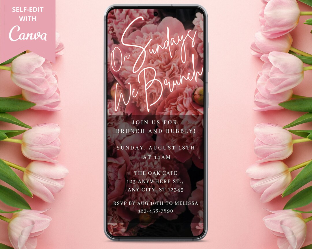 Digital Sunday Brunch Invitation, Electronic Brunch Invite, All ...