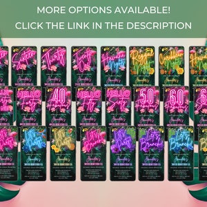 Editable Tropical Pink Neon Bar Menu Template, Printable Signature ...