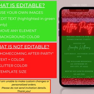 Electronic Homecoming After Party Invitation, Digital Homecoming Party ...