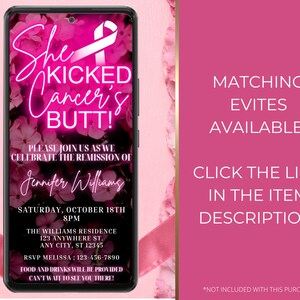 Printable Breast Cancer Survivor Party Welcome Sign, She Kicked Cancer's Butt, Floral Cancer ...