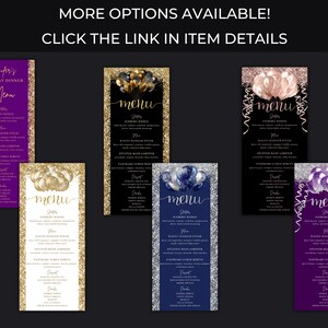 Editable White Floral Dinner Menu Card Template, Printable Event Menu ...