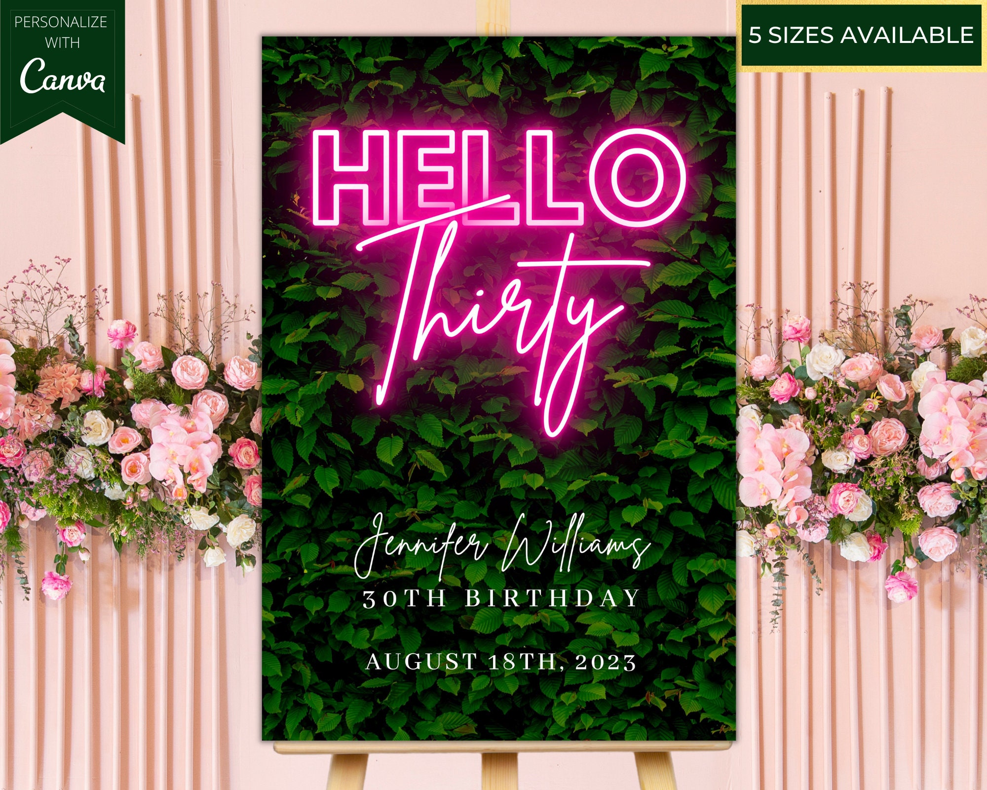 Editable Hello Thirty 30th Birthday Welcome Sign Printable - Etsy