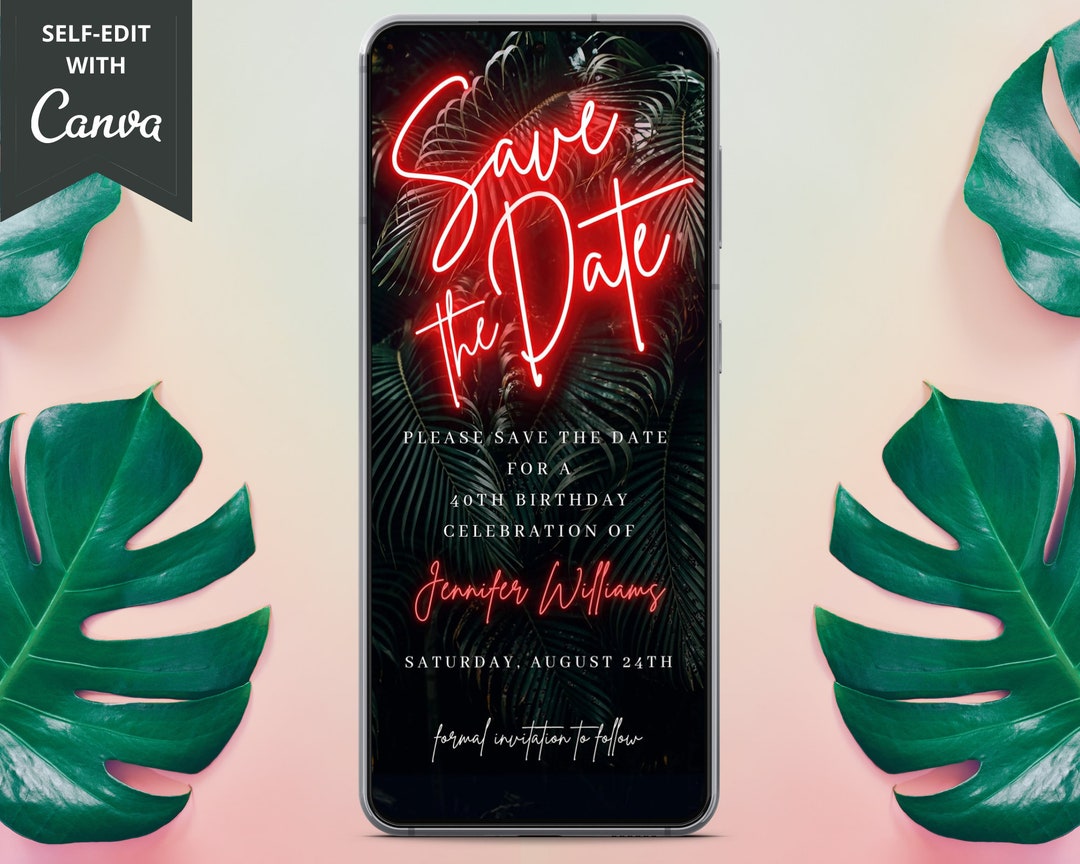 Digital Save the Date Invitation, Electronic Wedding Save the Date ...