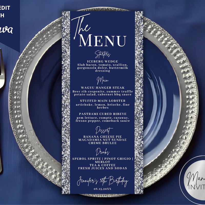 Birthday Plate Card Menu - Etsy