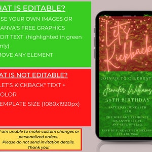 Digital Lets Kickback Birthday Party Invitation, Electronic Phone Text ...