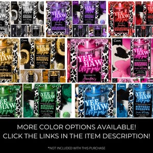 Editable Pink Disco Cowgirl Birthday Hoedown Dinner Menu Card Template ...