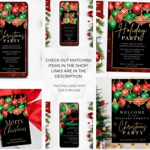 Editable Christmas Party Invitation, Printable Christmas Holiday Party ...