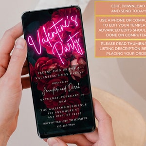 Electronic Valentine's Day Party Invitation, Digital Valentine's Day ...