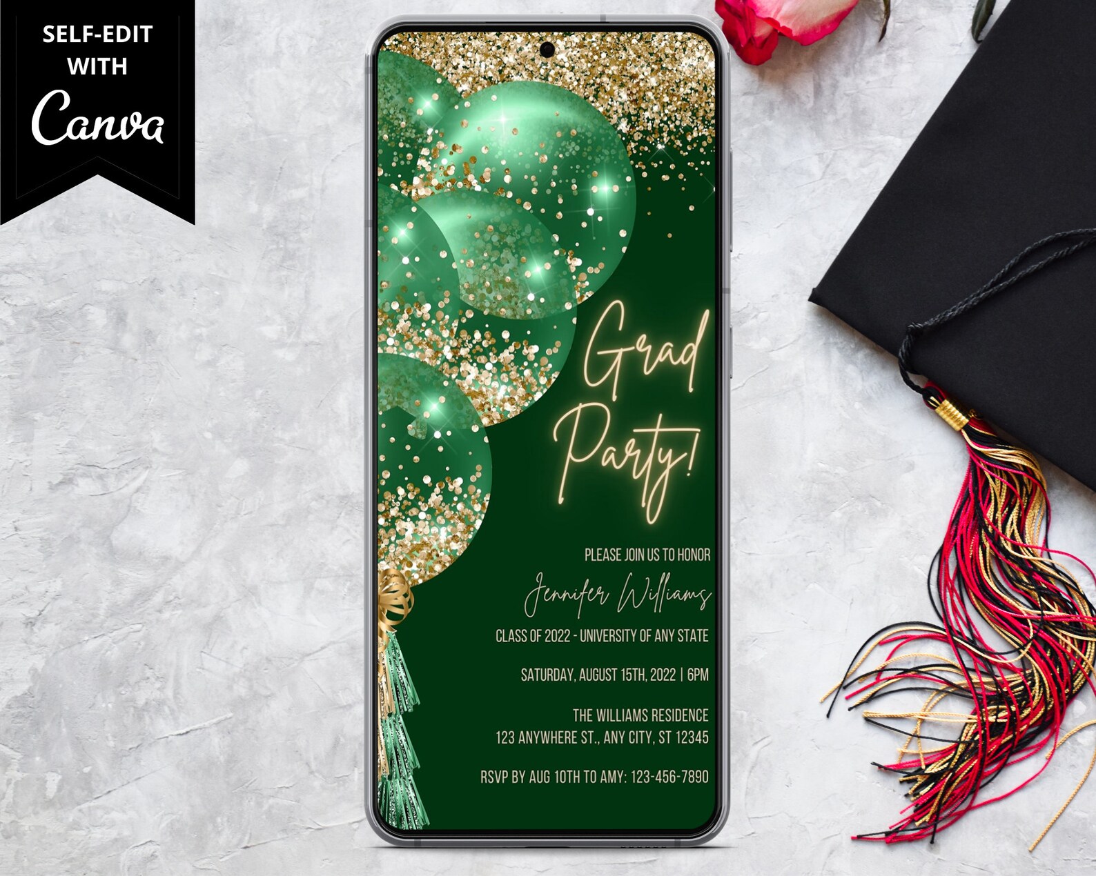 Digital Graduation Party Invitation Electronic Grad - Etsy