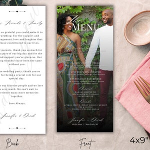 Editable Full Picture Menu and Drink Card Template, Printable Event ...