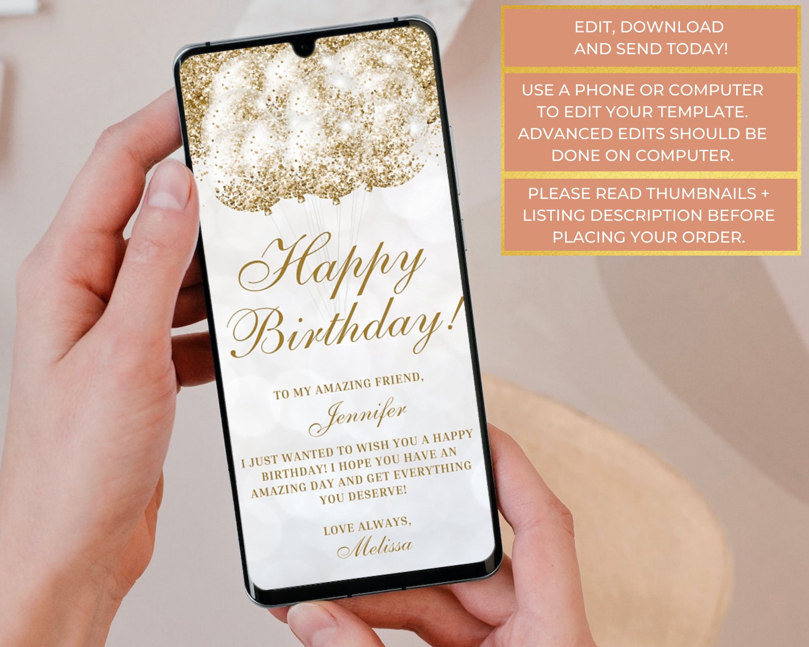 Electronic Birthday Card Digital Birthday Card Birthday - Etsy