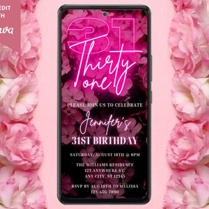 Digital 31st Birthday Party Invitation, Electronic Mobile Phone Text ...