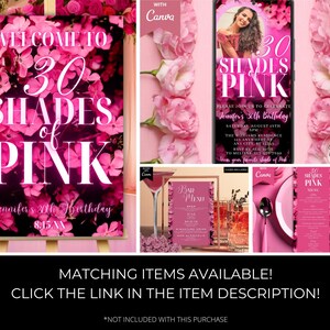 Editable Shades of Pink Birthday Party Welcome Sign, Pink Floral ...