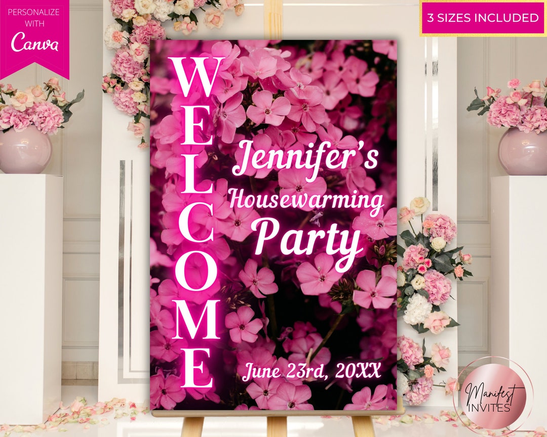 Editable Housewarming Party Welcome Sign Template, Printable New House ...