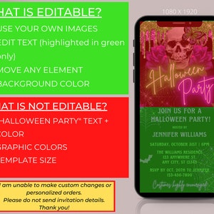 Digital Halloween Party Invitation, Electronic Halloween Text Evite ...