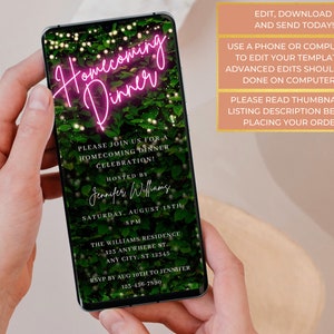 Electronic Homecoming Dinner Party Invitation Digital - Etsy