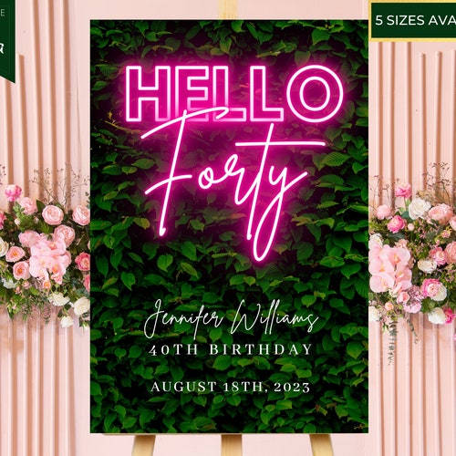 Birthday Welcome Sign Template 40th Birthday Welcome Poster - Etsy