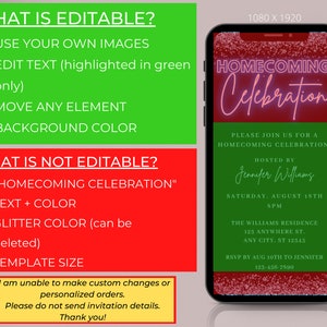 Electronic Homecoming Celebration Invitation, Digital Homecoming Party ...