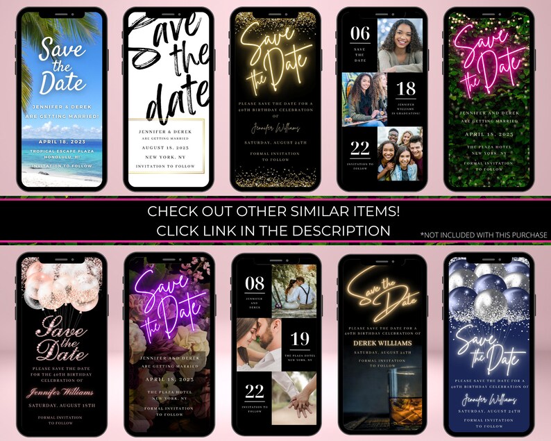 Digital Save the Date Invitation Electronic Wedding Save the - Etsy