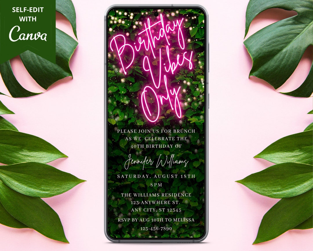 Electronic Birthday Party Invitation, Digital Birthday Invite, Birthday ...