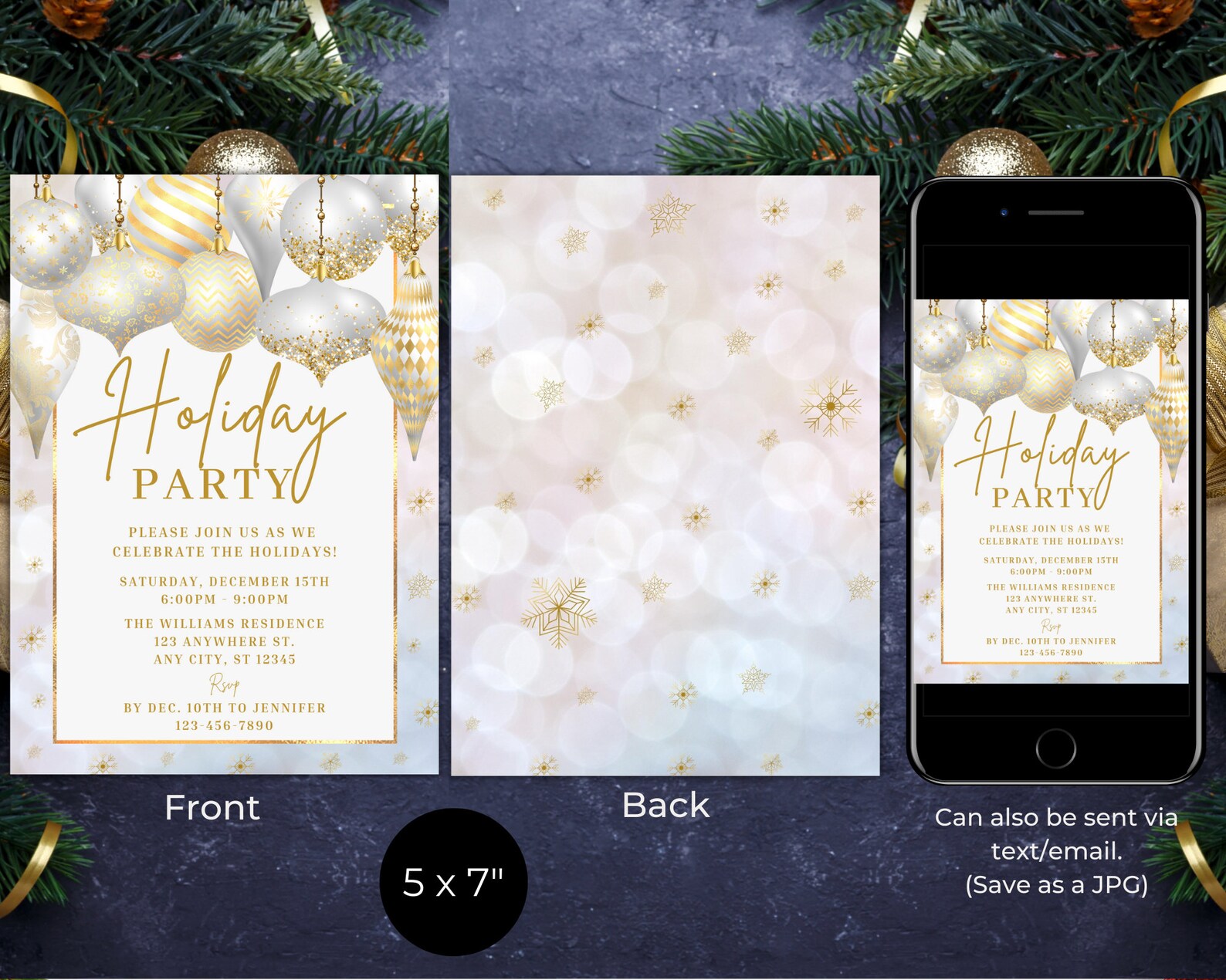 Editable Holiday Party Invitation Printable Christmas Party - Etsy