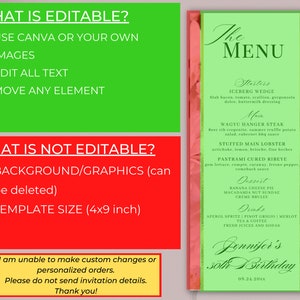 Editable White Floral Dinner Menu Card Template, Printable Event Menu ...