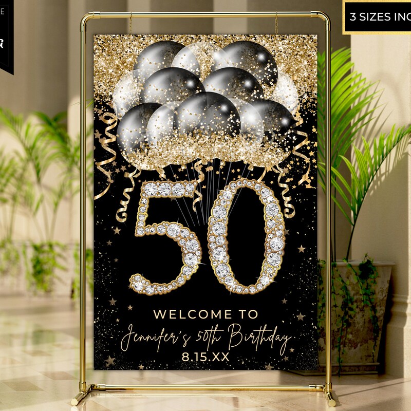 50th Birthday Backdrop - Etsy