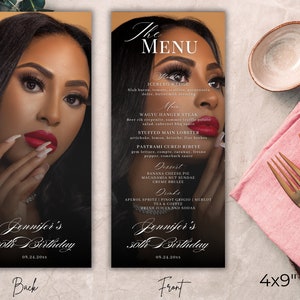 Editable Full Picture Menu and Drink Card Template, Printable Event ...