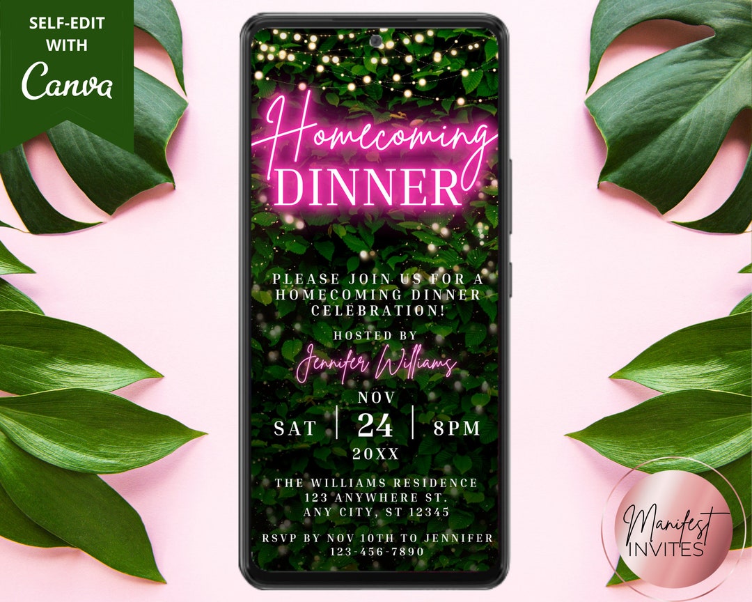 Electronic Homecoming Dinner Party Invitation, School Party, Digital ...