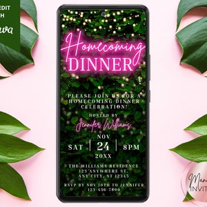 Electronic Homecoming Dinner Party Invitation, School Party, Digital ...