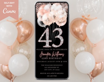 43rd Birthday Invitation - Etsy