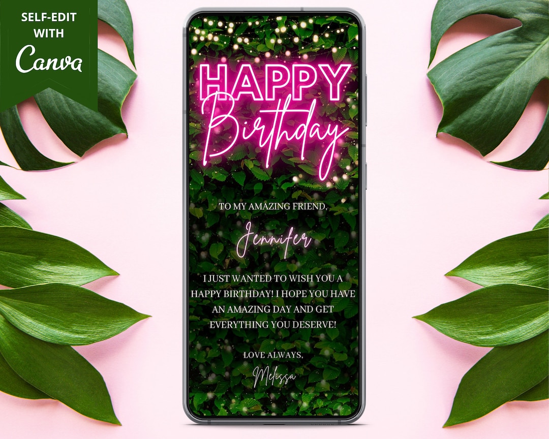 Electronic Birthday Greeting Ecard, Digital Birthday Text Message ...