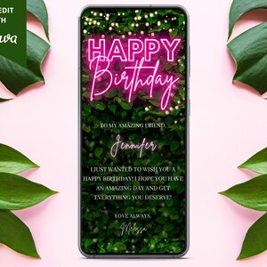 Electronic Birthday Greeting Ecard Digital Birthday Text - Etsy