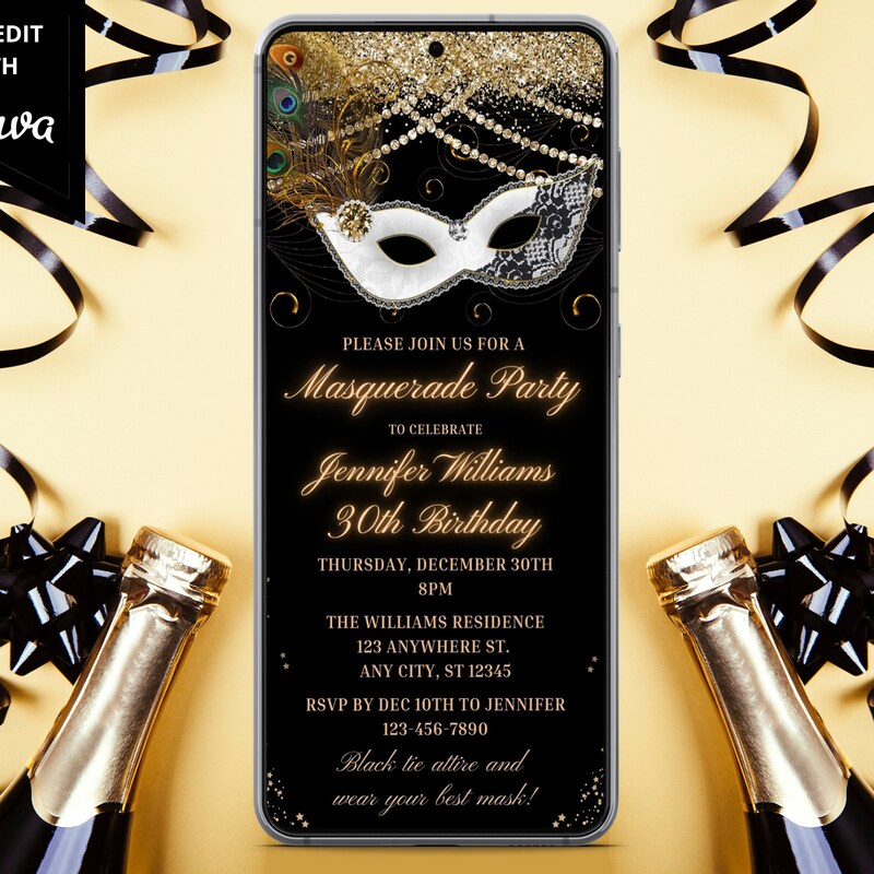 Masquerade Invites - Etsy