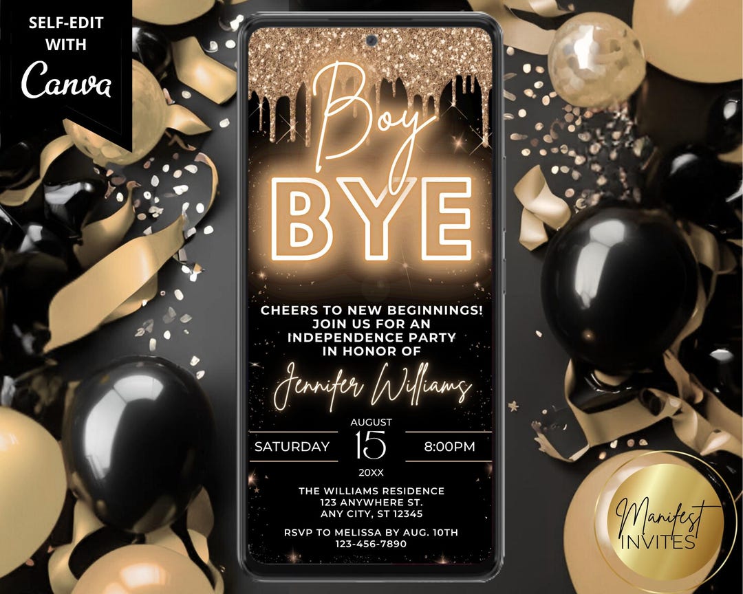 Digital Boy Bye Divorce Party Invitation, Breakup Party, Girls Night ...